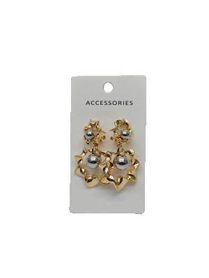 China Vintage Floral Pearl Stud Earrings Alloy Metal Clip-on Post Fastening for Women for sale