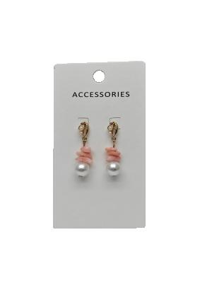 China Natural Stone Beaded Pearl Pendant Earrings for Girls Fashion Jewelry 2-3 Inch Drop for sale