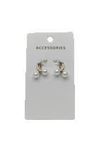 China Women's Real Gold Plated Imitation Pearl Drop Earrings Cubic Zirconia Stud Geometric Shape Brass Jewelry for sale
