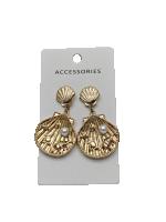 China Fashion Shell Pearl Earrings Retro Ocean Style Clip-on Stud Earrings for Women Casual Party for sale