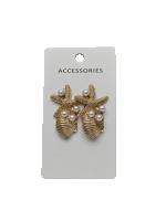 China Richstar Alloy Starfish Shell Pearl Stud Earrings Women Beach Style Marine Life Series 1 Pair for sale