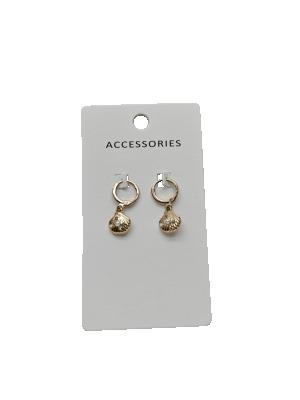 China Fashion Jewelry Dainty Imitation Pearl Sea Shell Brass Earrings for Ladies in Golden Silver Small Medium Large for sale