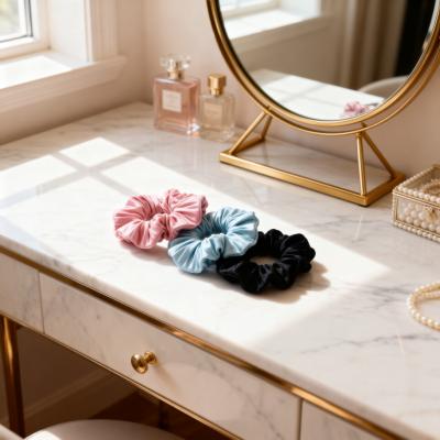 China Korean Cotton Scrunchies with Smile Print - 45 Day Delivery Fabric Hair Bands in Multiple Patterns for sale