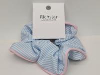 China Preppy Girl Soft Fabric Scrunchie No Damage Elastic Hair Tie 1 Piece Striped Design for sale