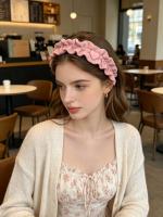 China Richstar Ruffle Headband for Women Premium Textured Fabric Lightweight 1 Piece Blush Pink for sale