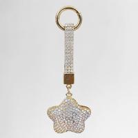 China Luxury Sparkling Rhinestone Star Bag Charm Keychain – Wholesale Gold-Plated Crystal Pendant Hardware for Handbags, Purses & Accessories for sale