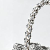 China Luxury Crystal Evening Bucket Handbag – Sparkly Rhinestone Party Purse with Rigid Crystal Top Handle for sale