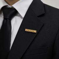 China Custom Gold-Plated Metallic Logo Lapel Pin | Premium Corporate Branding Badge for sale