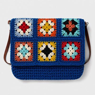 China Handmade Style Bohemian Crochet Granny Square Shoulder Bag - Vintage Woven Crossbody Handbag for Wholesale & OEM for sale