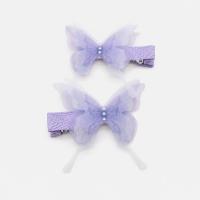 China Fabric Hair Accessories Butterfly Clips Purple Butterfly Shaped Hair Clip 45 Days Delivery for sale