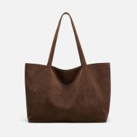 China Large Minimalist Suede Tote Bag for Women with Magnetic Snap Closure – Soft Slouchy Shoulder Bag with Interior Zipper Pocket for sale