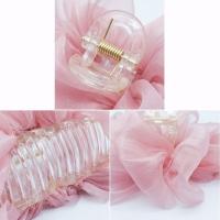 China RICHSTAR Fabric Hair Claw Clip Light Pink Gauze Material Hair Accessories Various Designs for sale
