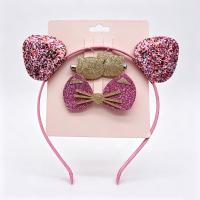 China Richstar Sequin Bow Children's Hair Accessories Headband with Hoop - Pink Color, 100 Piece MOQ, Multiple Packaging Options for sale