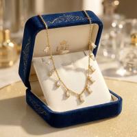 China 18K Gold PVD Plated Waterproof Stainless Steel Necklace with Crystal Pendant for Women 45cm for sale
