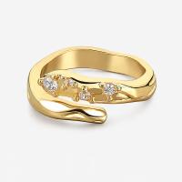 China RICHSTAR 20g Fancy Ladies Ring with Brilliant Stone Cut - 18K Gold Plated Copper Fashion Jewelry for sale