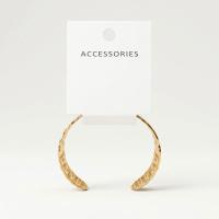 China Waterproof Stainless Steel Wide Gold Cuff Bracelet – 18K PVD Plated Organic Texture Statement Bangle for sale