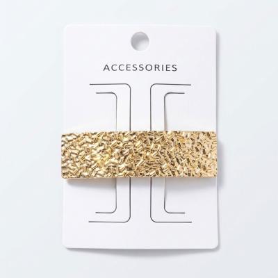 China Custom Metallic Textured Rectangle Hair Clips – High-End Fashion Hair Accessories for sale
