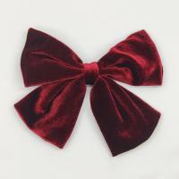 China Vintage Burgundy Velvet Hair Bow Clip | Elegant Oversized Velvet Alligator Hair Barrette for Women & Girls for sale