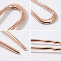 China Minimalist U-Shaped Metal Hair Pin | Rose Gold, Gold, Silver Chignon Hair Stick for Women for sale