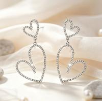 China Durable Alloy Heart Drop Earrings - Handmade Women's Fashion Jewelry in Small, Medium, Large Sizes with Multiple Fastening Options for sale