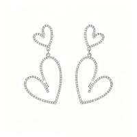 China Durable Alloy Heart Drop Earrings - Handmade Women's Fashion Jewelry in Small, Medium, Large Sizes with Multiple Fastening Options for sale