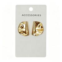 China Modern Abstract Curved Folded Gold Stud Earrings | 18K Gold Plated Stainless Steel for sale