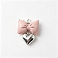 China RICHSTAR Matte Finish Sweet Heart and Bow Metal Key Chain for Plain Decoration for sale