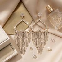 China Richstar Reusable Heart Fringe Earrings with Full Pave Diamond Design - Silver, Gold, Rose Gold Options for sale