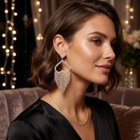 China Richstar Reusable Heart Fringe Earrings with Full Pave Diamond Design - Silver, Gold, Rose Gold Options for sale