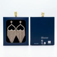 China Richstar Reusable Heart Fringe Earrings with Full Pave Diamond Design - Silver, Gold, Rose Gold Options for sale