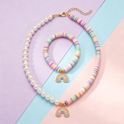 China Durable Children's Jewelry Set with Lightweight Pearl Necklace - Silver & Acrylic Materials, Custom Sizes Available for sale