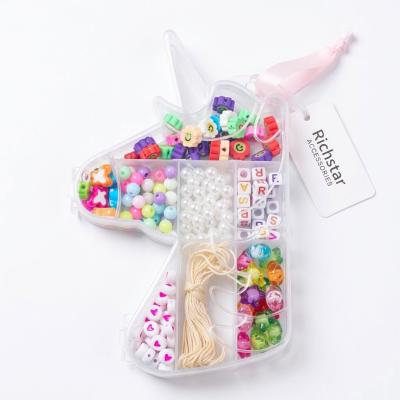 China RICHSTAR Children's Heart Jewelry - Silver & Acrylic Beaded Necklaces, Small or Custom Size, Nickel-Free for sale