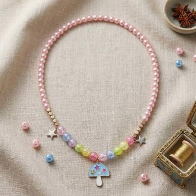 China RICHSTAR Children's Jewelry Bead Necklace - Silver & Acrylic Materials, Polished Finish, Custom Sizes for Birthdays for sale