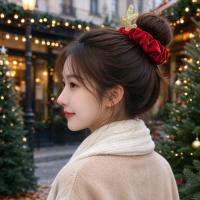 China Red Christmas Reindeer Hair Scrunchie Elastic - Small/Medium/Large Sizes - Durable Holiday Hair Accessory for sale
