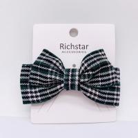 China 5cm Stripe Bow Children's Hair Clips - Plastic Hair Accessories for Girls with Custom Patterns for sale