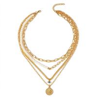 China Multi-Layered Ladies Fancy Necklace 1.5cm Width 45cm Length Gold/Silver/Rose Gold Plated Fashion Jewelry for sale