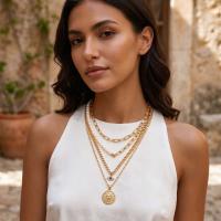 China Multi-Layered Ladies Fancy Necklace 1.5cm Width 45cm Length Gold/Silver/Rose Gold Plated Fashion Jewelry for sale