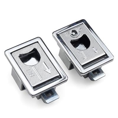 China Marine Grade Zinc Alloy Compression Flush Pull Lock Mounted Latch For Horsebox Locker Trailer Silver Hardware for sale