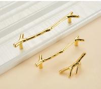 China Black Furniture Decorative Pull Handle , Zinc Alloy Branch Drawer Pulls for sale