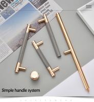 China Golden Zinc Alloy Furniture Drawer Handle Pulls Single Hole for sale