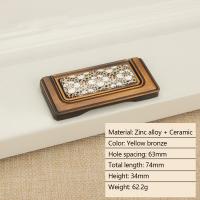 China Flower Ceramic Retro Decorative Cupboard Door Handles for sale