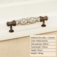 China Flower Ceramic Retro Decorative Cupboard Door Handles for sale