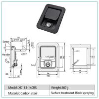 China Carbon Steel Paddle Handle Locking Latch For Special Vehicles Modified Vehicles for sale