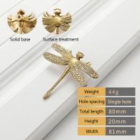 China Dragonfly Butterfly Wardrobe Door Handles 96-128mm Push Pull Decoration for sale