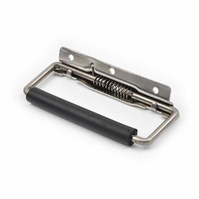 China Spring Loaded Case Handle 2mm 304 Stainless Steel Mount Chest With Rubber Grip for sale