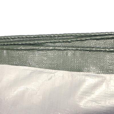 China Hotselling green silver pe waterproof tarpaulin plastic sheet 4x5M 150GSM for truck cover cheap price in china for sale