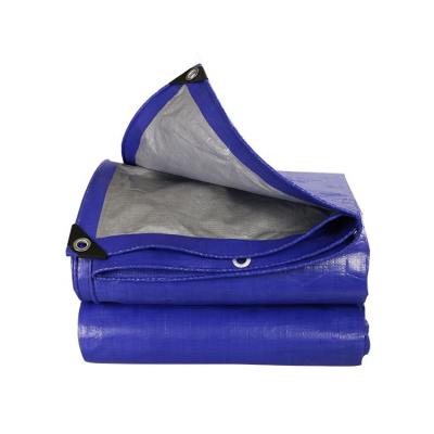 China China Pe Woven Laminated Fabric Blue Silver Tarpaulin Sheet Heavy Duty Canvas Tarp With Low Price for sale