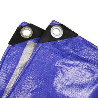 China Pe Woven Laminated Fabric Blue Silver Tarpaulin Sheet Heavy Duty Canvas Tarp With Low Price for sale