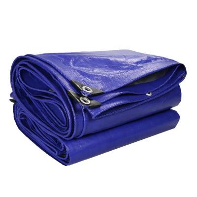China Heavy Duty Canvas Tarp Pe Woven Laminated Fabric Blue Silver Tarpaulin Sheet  With Low Price for sale