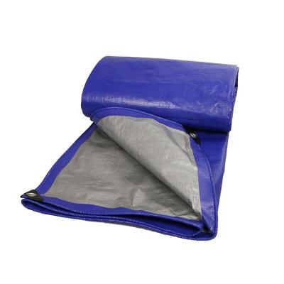 China Blue Silver Heavy Duty Canvas Tarp Pe Woven Laminated Fabric Tarpaulin Sheet With Best Quality for sale